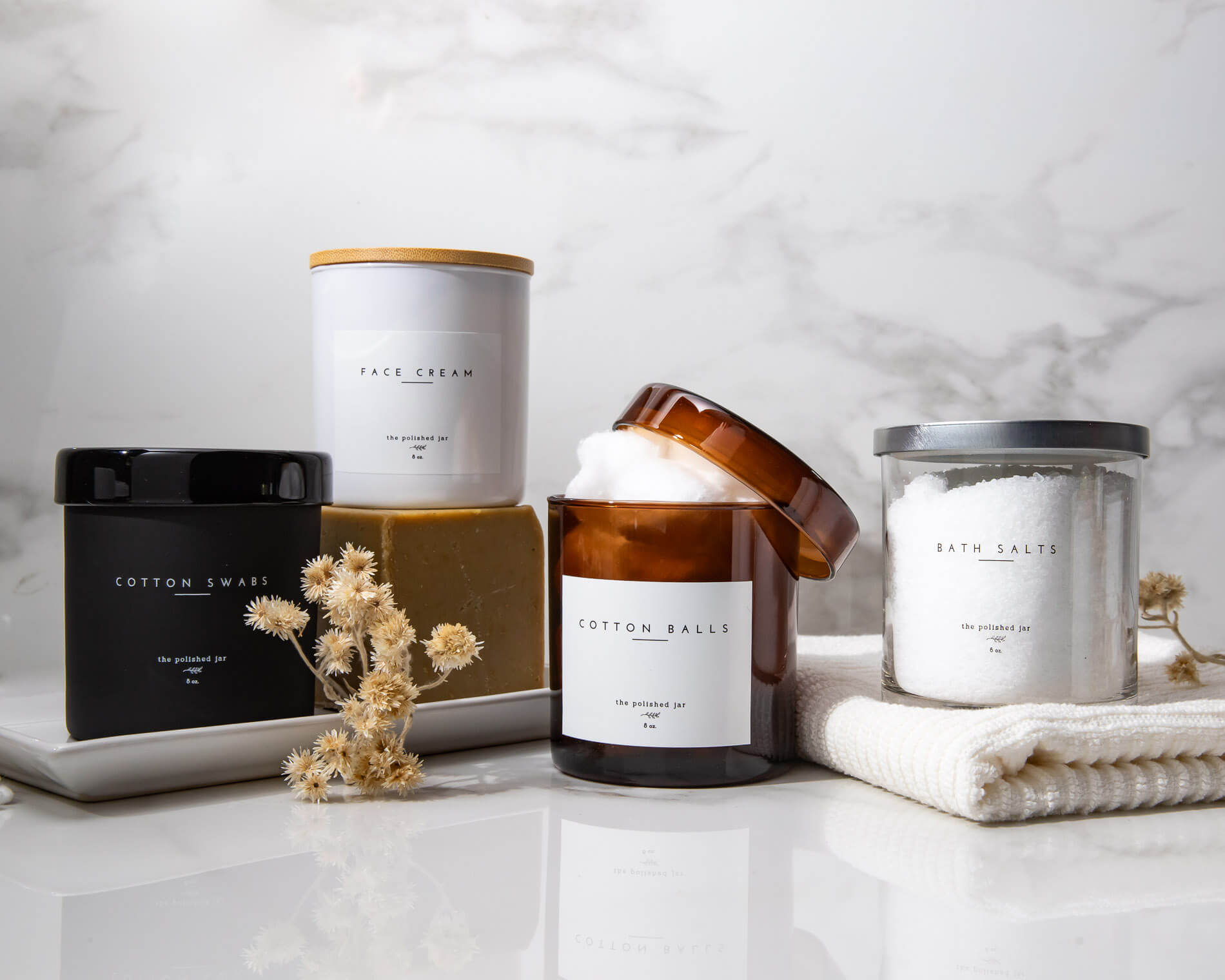 Custom Glass Bathroom Jars | The Polished Jar